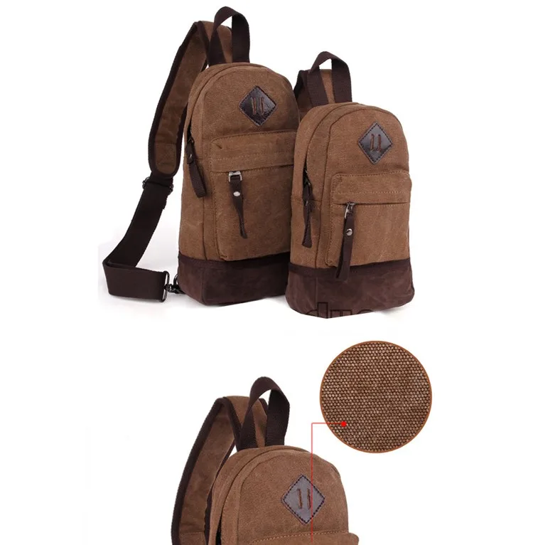 Canvas School Bags Old Fashioned One Shoulder Strap Backpack Sling ...