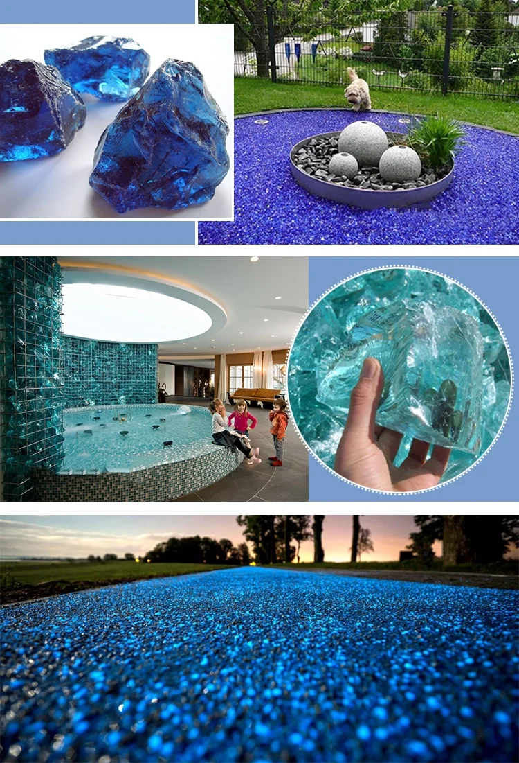 Garden Large Slag Glass Rocks - Colored Recyclable Glass
