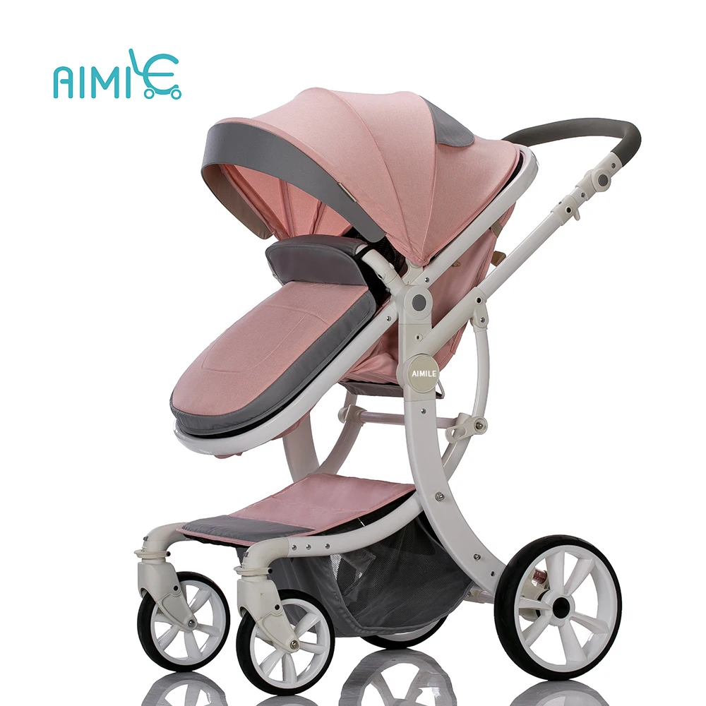 Aimile Luxury Unique Pink Baby Stroller Prams For Newborn 0-36 Months ...