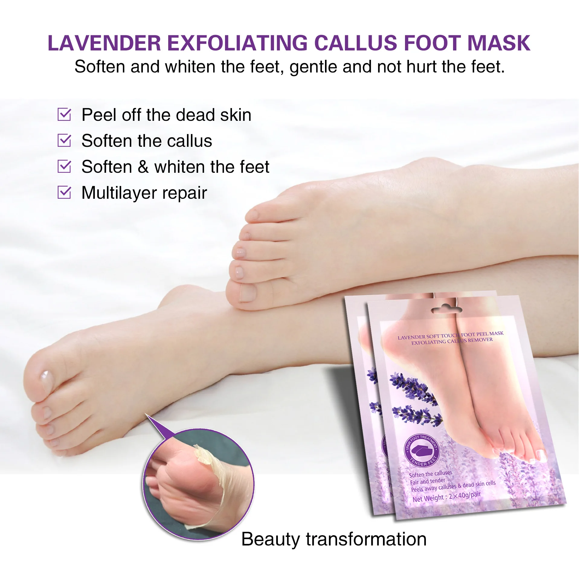 Exfoliating Foot Peeling Spa Sock Mask Foot Exfoliation Peeling Mask ...