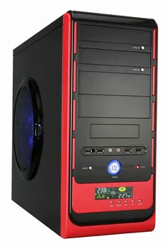 New Middle Atx Computer Case,Lcd Display,Secc 0.6mm,Side 22cm Blue Led ...