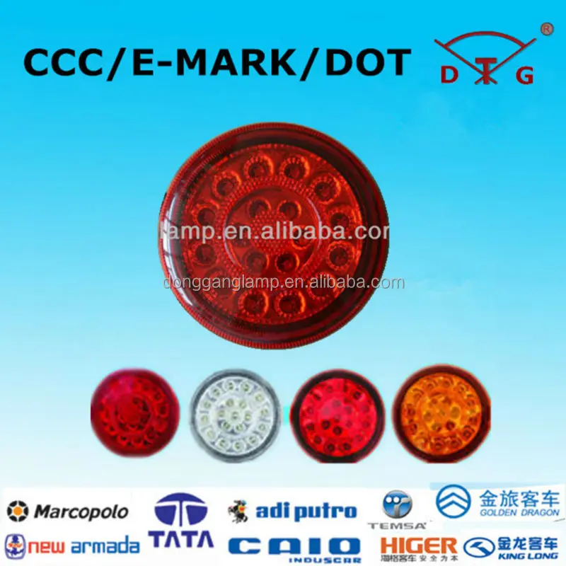 ECE E9 Rear Lamps 120mm Round LED Light 24v for Buses