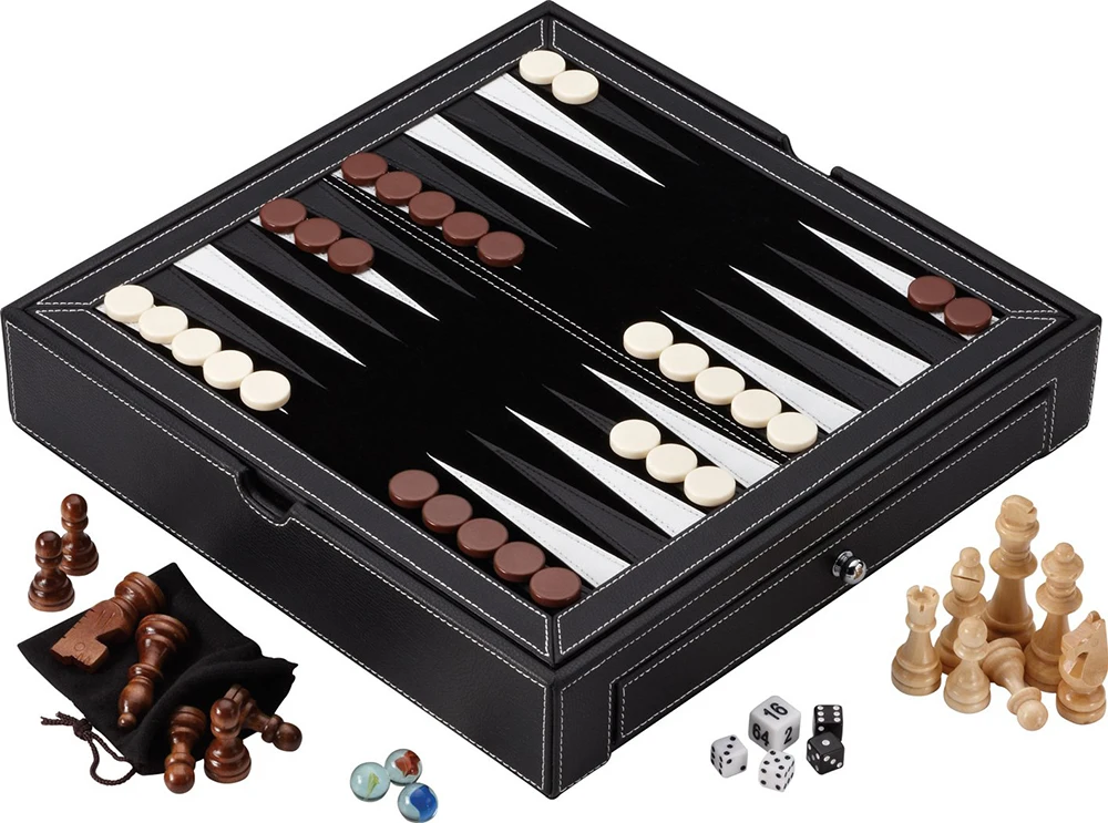 Luxury Leather Backgammon Chess Board - Perfect for Family Fun