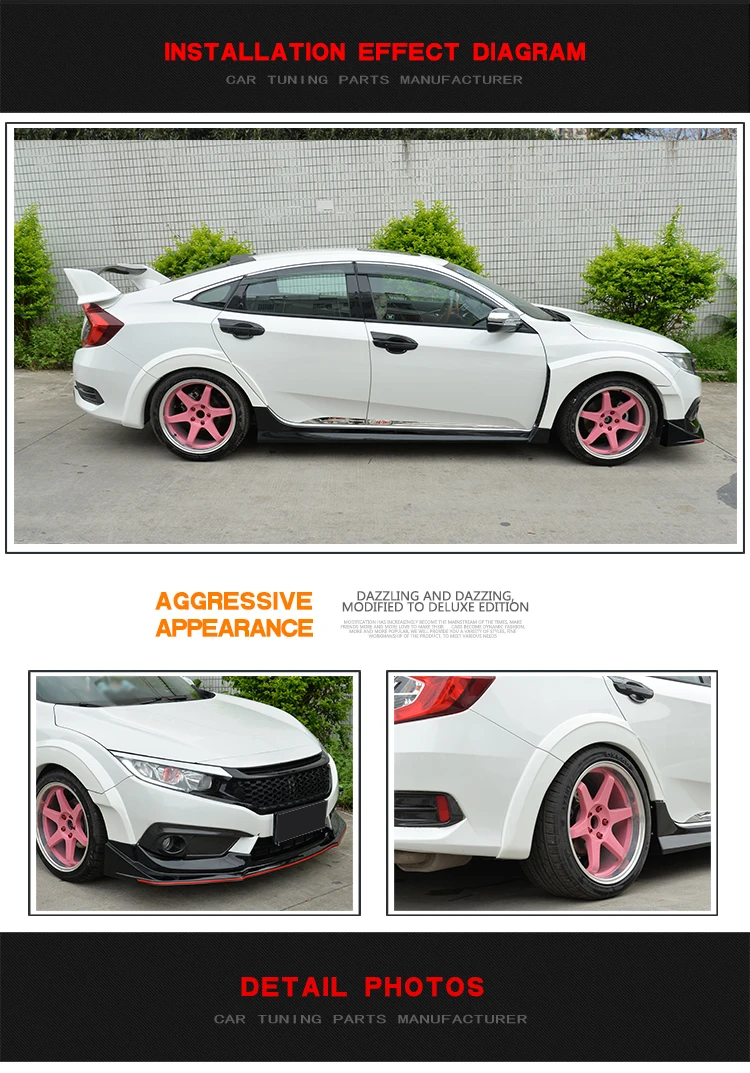 Car Custom Body Kits For Honda Civic 10th Sedan 2016 2017 - Buy Body ...