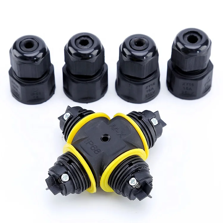 Ip67 X Type 4 Way Wire Splitter Waterproof Cable Electrical Connector ...