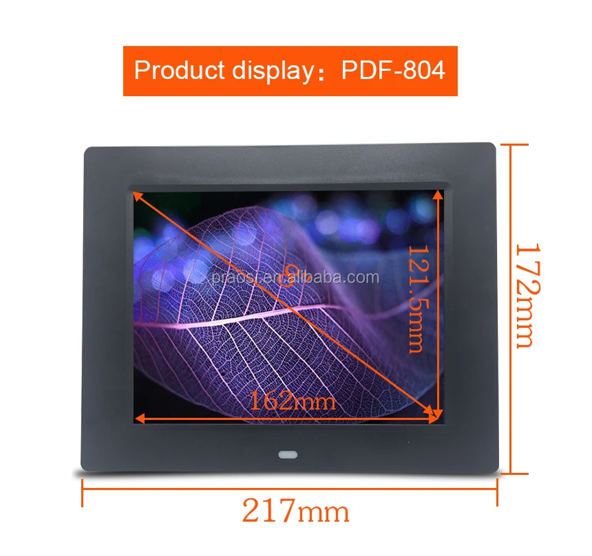 8 Inch E-Ink Digital Photo Frame with MP3 and Alarm Clock