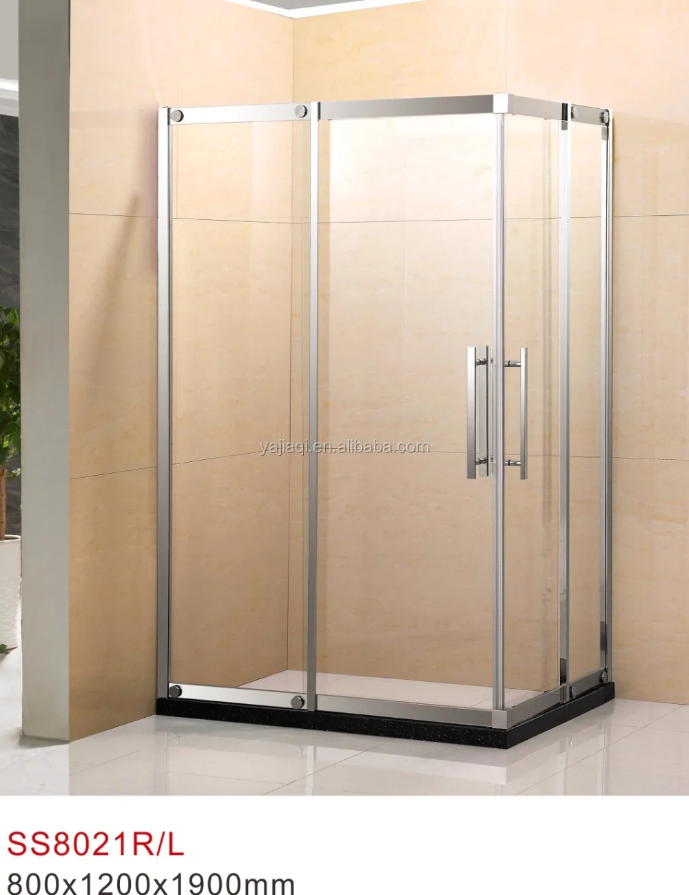 90*120 Sliding Stainless Steel Shower Cabin with Glass