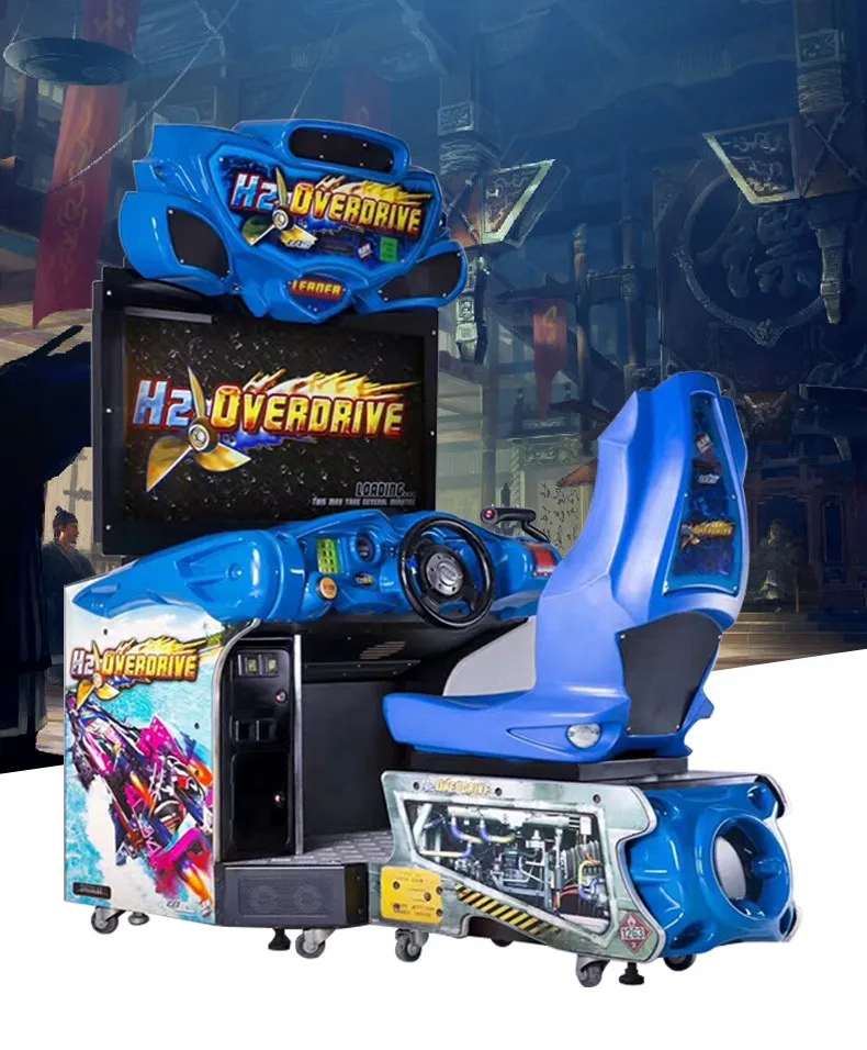 Indoor Amusement H2 Overdrive Car Racing Arcade Simulator