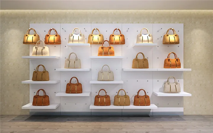 Professional Boutique Display Showcase Wall Shelves for Handbags
