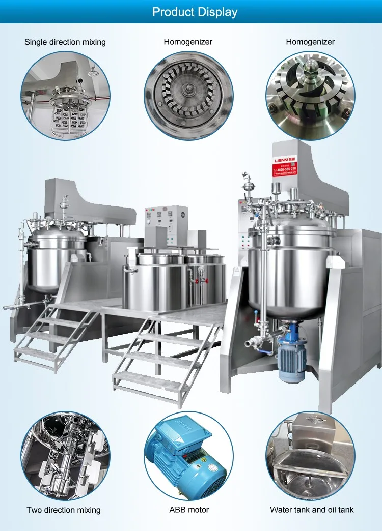 Fixed Type Hair Cream Manufacturing Machines Vacuum Mixer - Buy Body ...