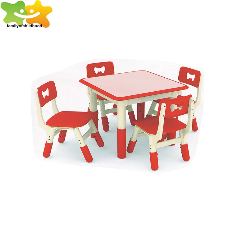 Guangzhou Manufacturer For Daycare Furniture 4 Seater Red Dining Tables ...
