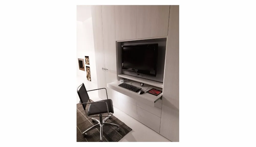 Bedroom Furniture - Wooden Wardrobe with TV Cabinet Designs