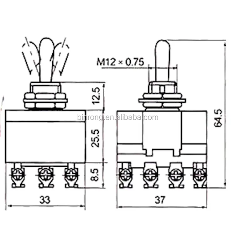 4PDT 12 Pins Toggle Switch - Reliable Power Control