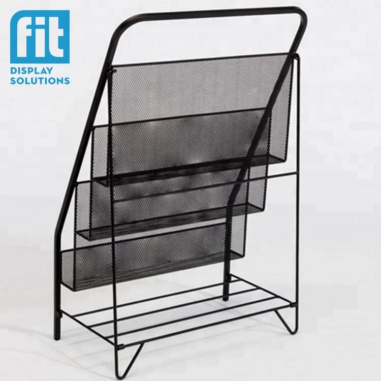 4 Tier Removable Metal Wire Steel Iron Reusable Magazine Library Rack ...