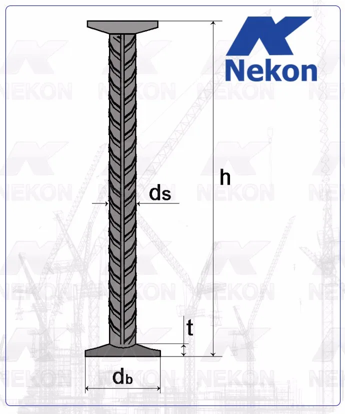 Double Headed Punch Shear Stud Rail for Shear Reinforcement