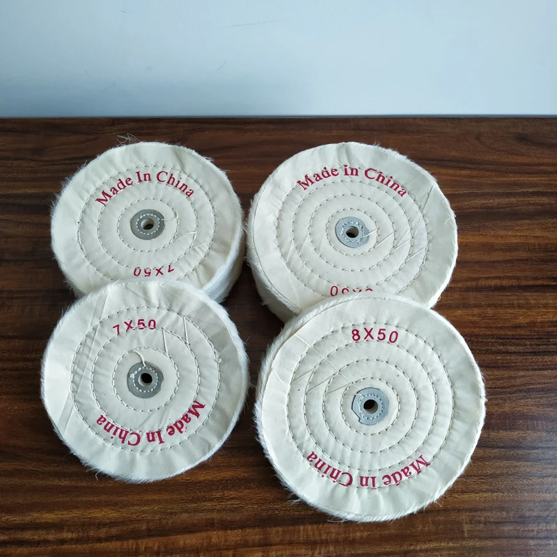 6" Extra Thick Spiral Cotton Wheel Sewn Cloth Polishing Buffing Cloth ...