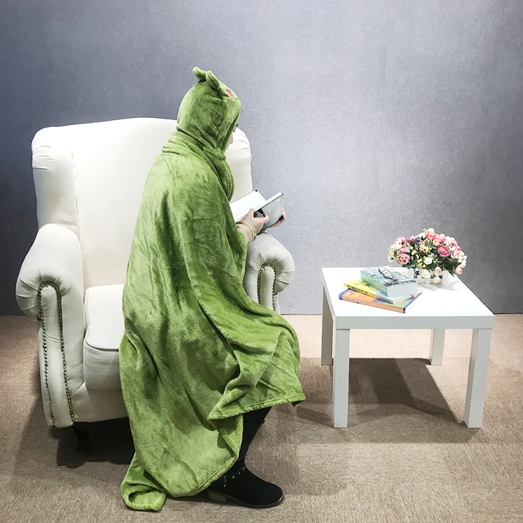 Child Animal Head Shaped Hooded Baby Blanket Adult Hoodie Blankets ...