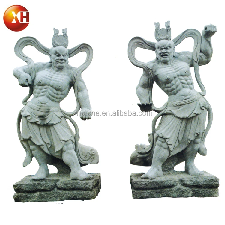 Stone Carving Kongo Rikishi Statue - High-Level Decoration