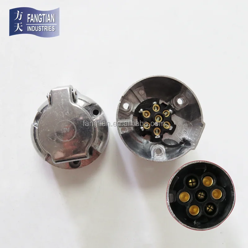 7 Pin Trailer Connector European Standard Socket 12v N Type 7 Pin Metal ...
