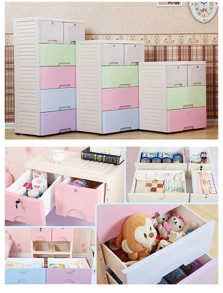 Cupboard Baby Cloth Keyway Wardrobe Kid Plastic Drawer Cabinet Storage ...