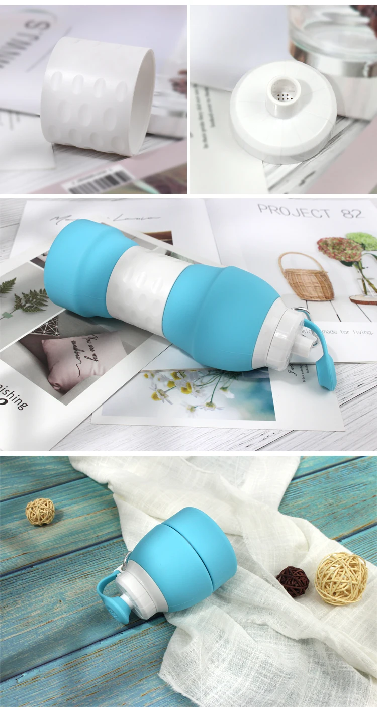 580ml Bpa Free Promotional Collapsible Silicone Foldable Sports ...