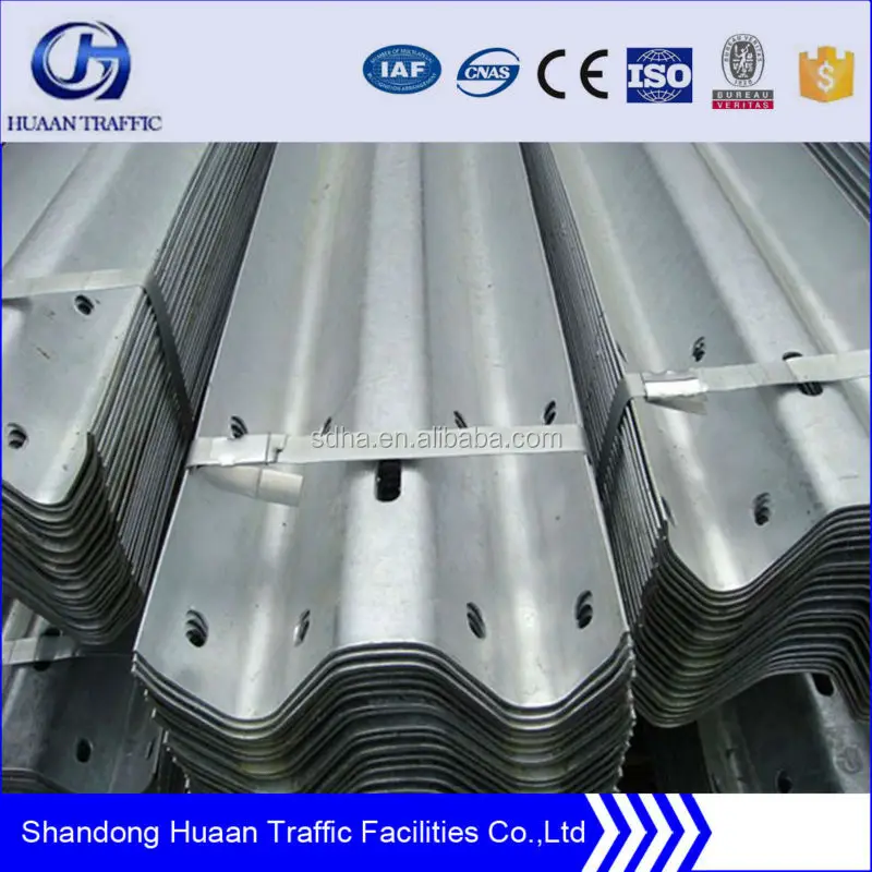 Protective Corrugated Galvanized Guard Rail W Beam Highway Crash ...