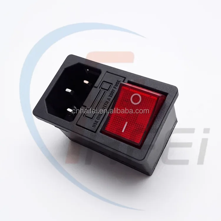 C13 C14 Male Socket Panel Ac Dc Socket with Fuse and Switch