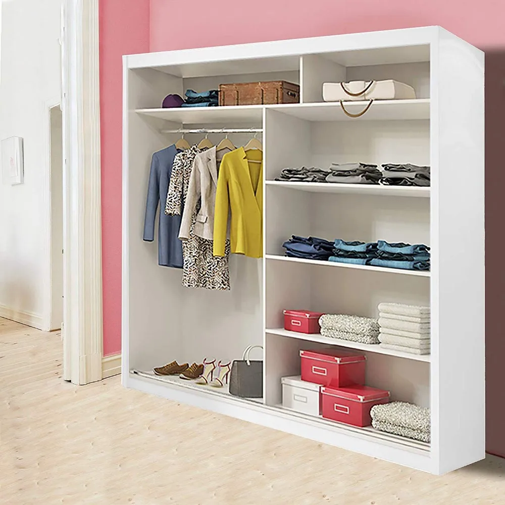 Easy Modern Bedroom Mirror Sliding Doors Wall Led Wardrobe Designs ...