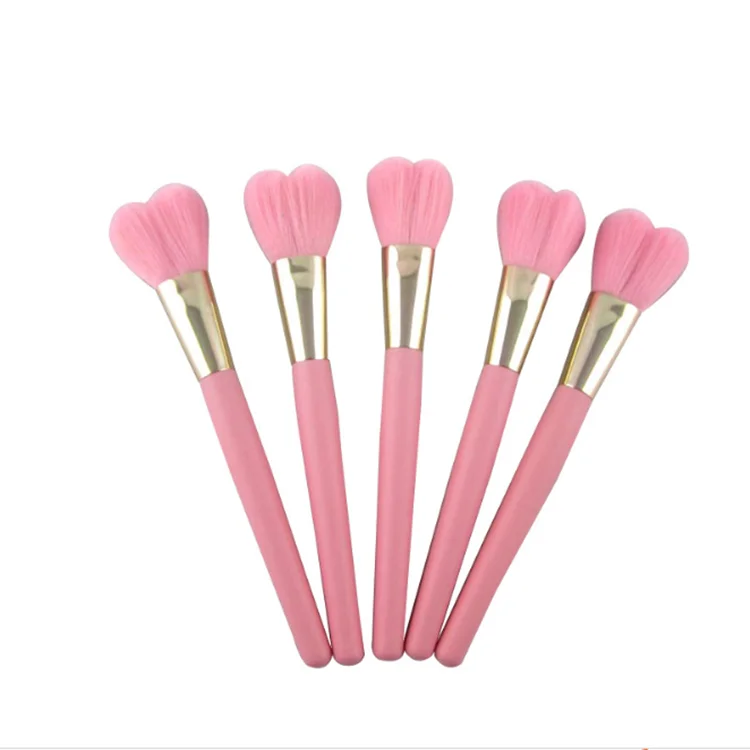 Heart-shaped Pink Loose Powder Cosmetics Brushes Single Makeup Brushes ...