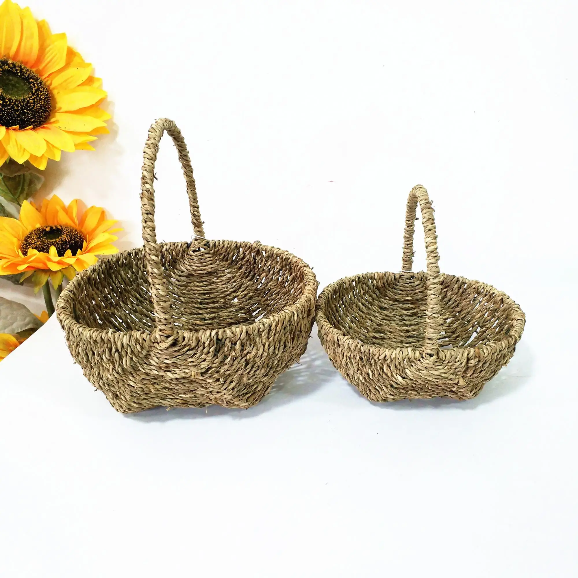 Guangxi Factory Direct Sell Handwoven Oblong Straw Flower Basket - Buy ...