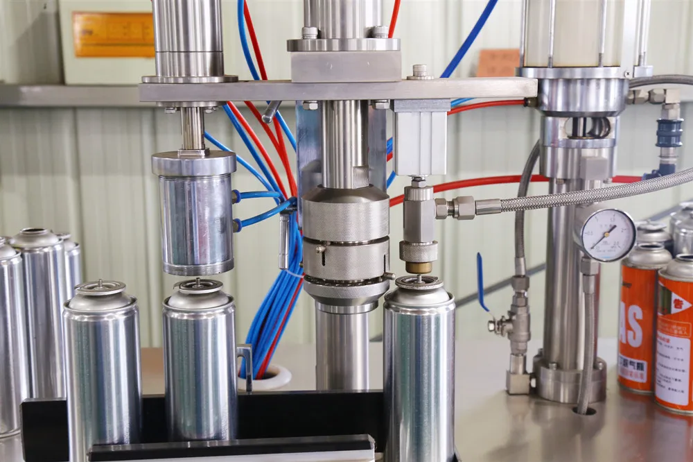 Semi Automatic Lpg Gas Butane Gas Butane Gas Cassette Filling Machine ...