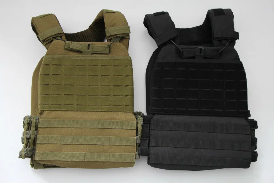 Cross Fitness Steel Plate Filled Adjustable Weight Plate Tactical Vest ...