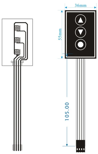 Custom Flex Tail 3 Button Membrane Switch - Durable & Reliable