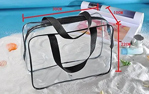 Clear Vinyl PVC Zipper Bags with Handles - Travel Toiletry