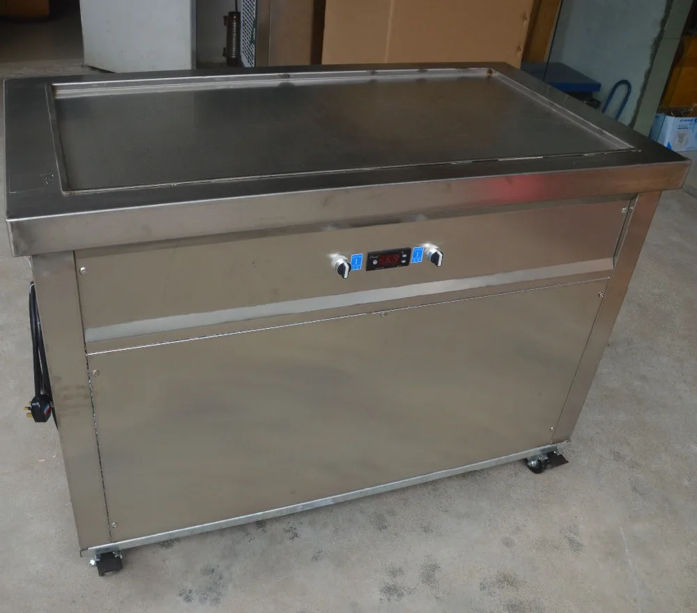 Kolice Single Retangular Pan Rolled Ice Cream Maker/flat Cold Pan Ice ...