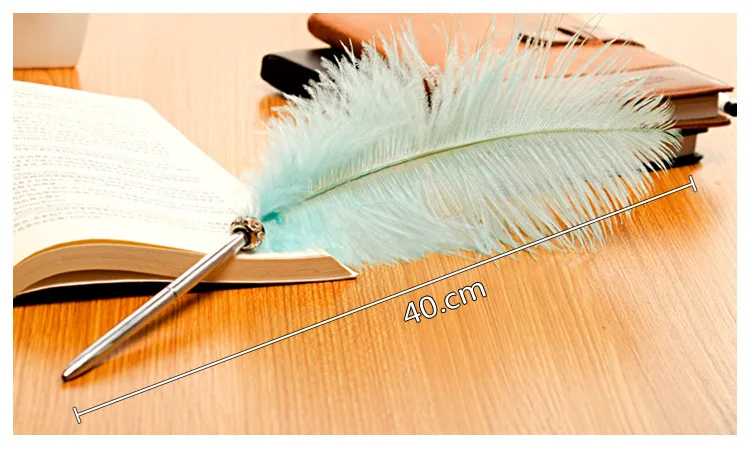 Elegant Feather Pen - Smooth Crystal Writing Experience