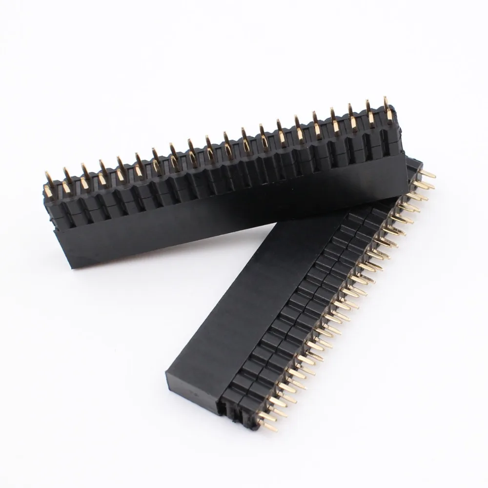 2.54mm Pitch Pin Header 2x20 Pin Female Header Connector Stacking ...