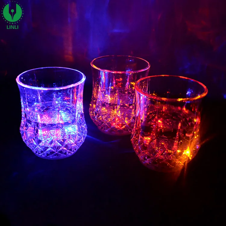 Multi Color Led Light Up Glow Neon Look Flashing Shining Cup Bar And ...