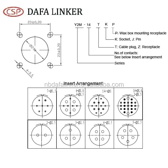 Y Series Connector Circular 10 Pin - Aviation Socket Plug