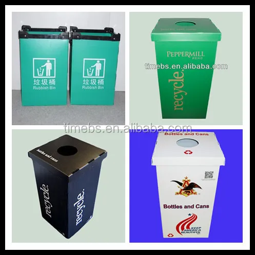 Foldable Corrugated Plastic Recycling Bin/waste Bin/trash Bin - Buy ...