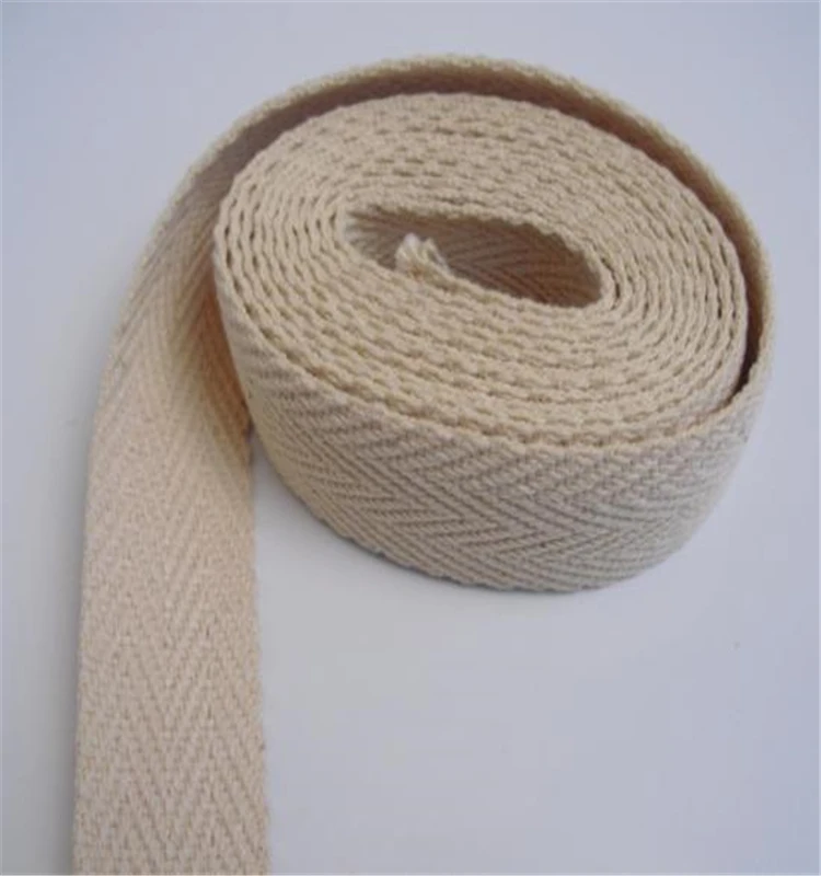 Soft Eco-friendly Natural Organic Cotton Herringbone Webbing 25mm For ...