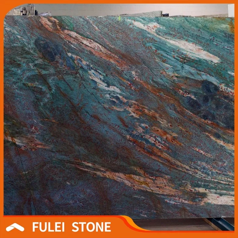 Brazilian Blue Louise Van Gogh Granite Slab - Durable & Stylish