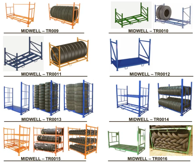 Powder Coated Storage Heavy Duty Steel Metal Cage Tyre Pallet Stillages ...