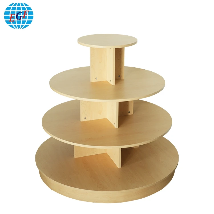 Commercial Wood Top Garments 4 Tiered Retail Display Round Table - Buy Round Display Table ...