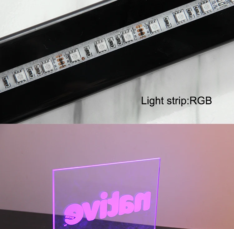 Custom Rgb Laser Engraving Acrylic 12v Led Edge Lit Sign Base - Buy ...
