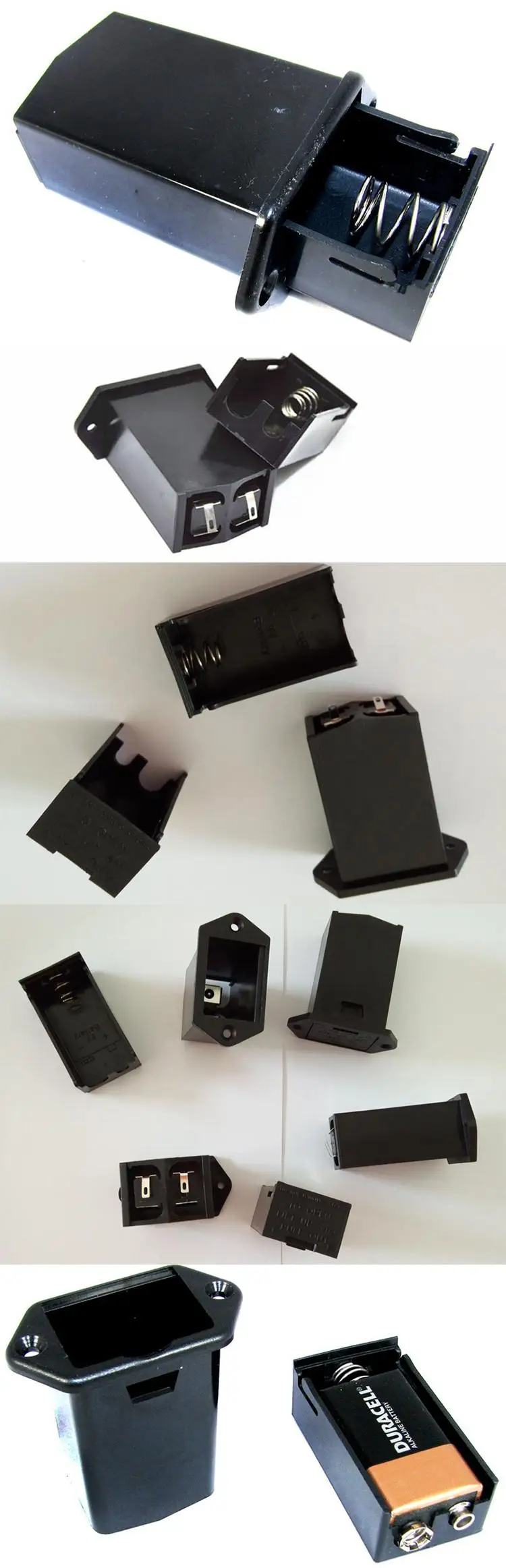 9V PP3 Panel Mounted Battery Holder Box 9v Battery Box with Cover ...