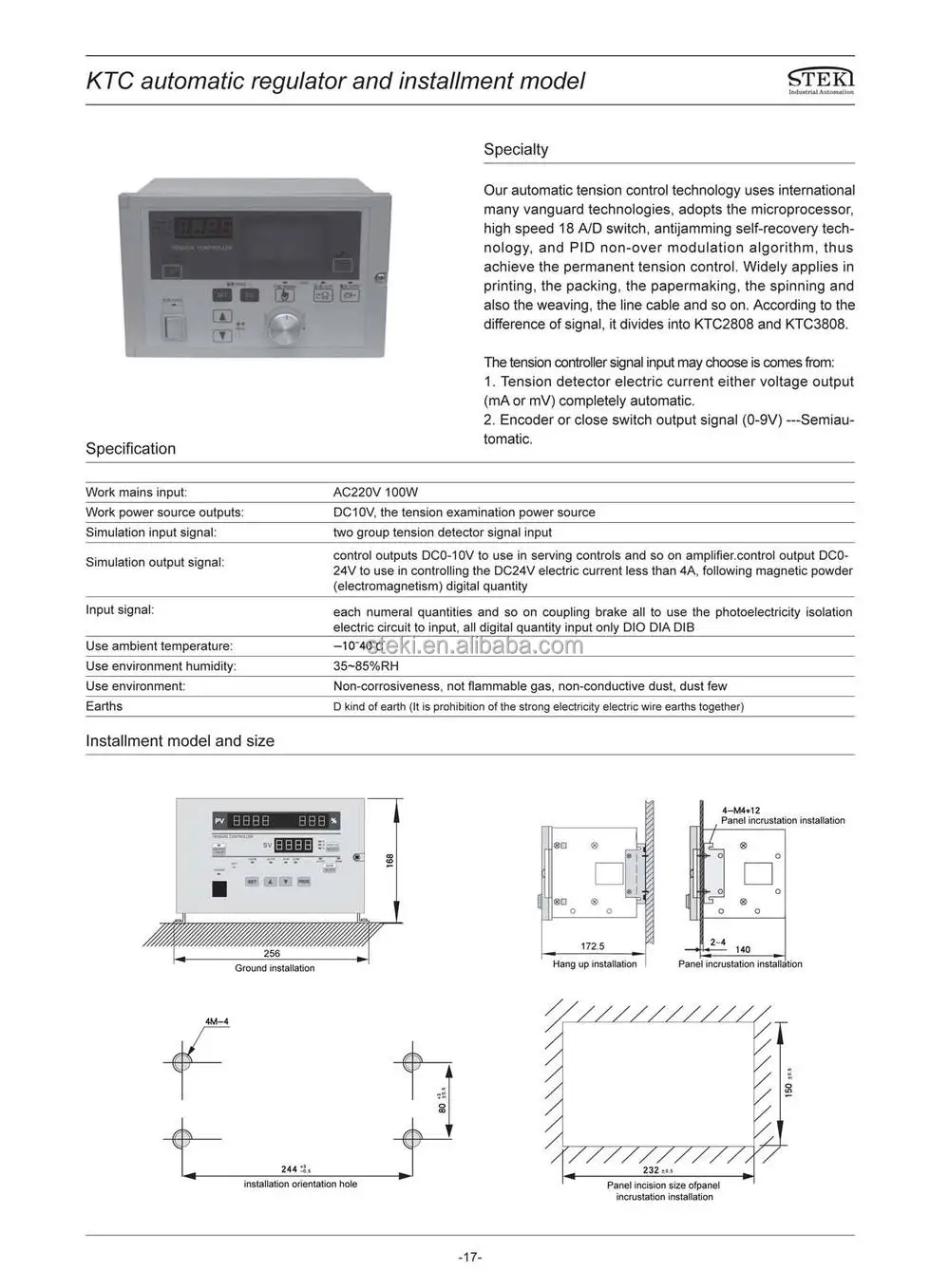 STEKI Automatic Tension Controller With Tension Detector for Magnetic ...