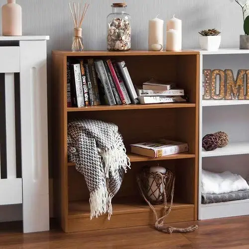 3 Tier Low Bookcase - Stylish Storage for Living Room