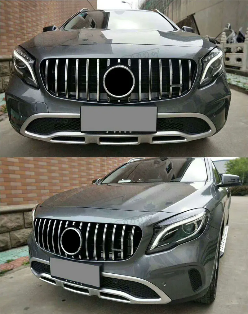 Silver Gt R Style Front Bumper Grille Grill For Mercedes Gla Class X156 ...