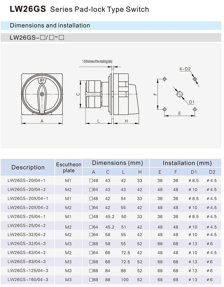 20 Position Rotary Switch - L&T 3 Phase Selector Switch
